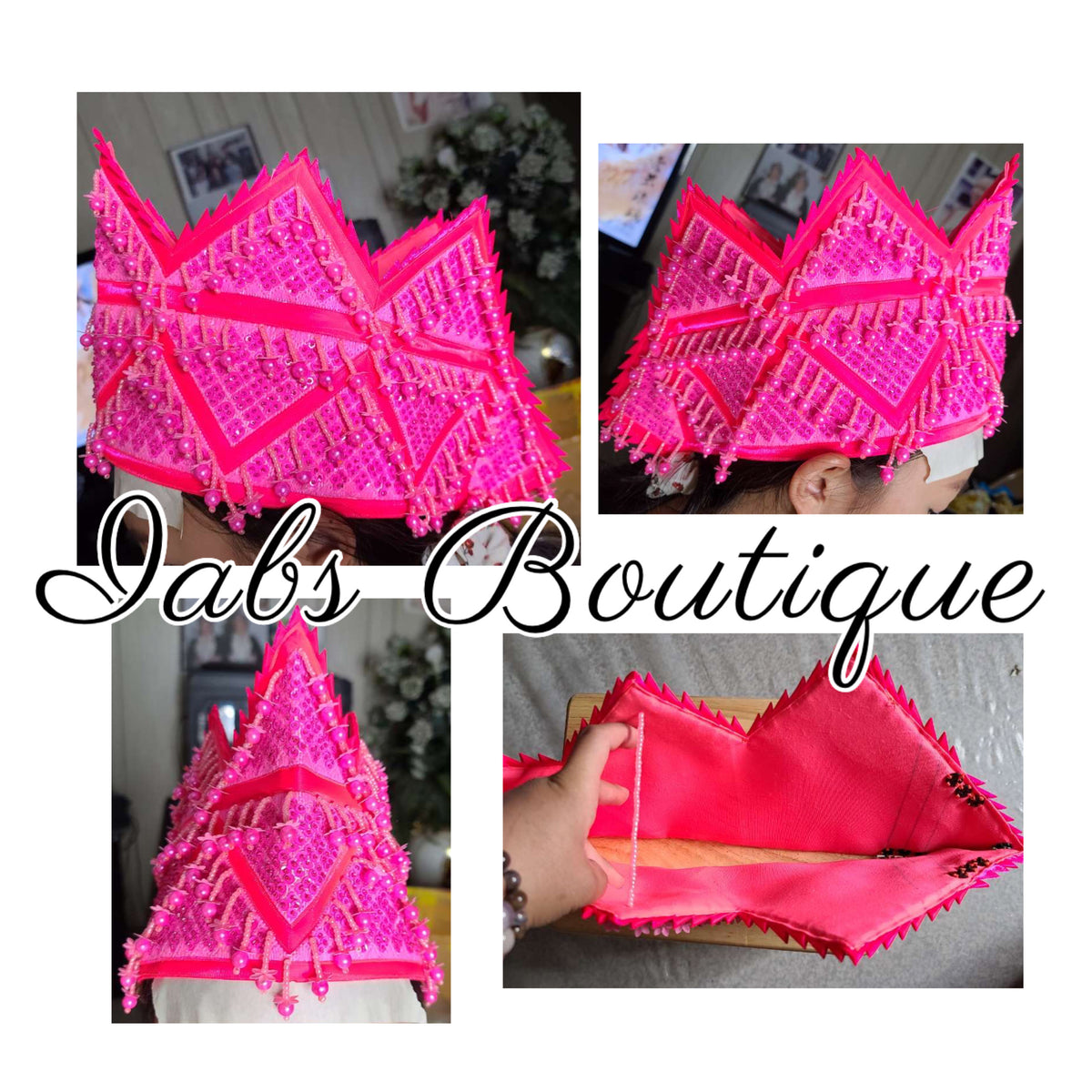 Hmong Handmade Cogci Buttoned Princess Hat (Light Pink) – Iabs Boutique LLC